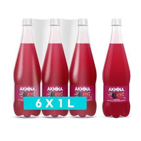 Akmina Kırmızı Meyve Aromalı Maden Suyu 1 Lt X 6 Adet - İçecek Kapıda